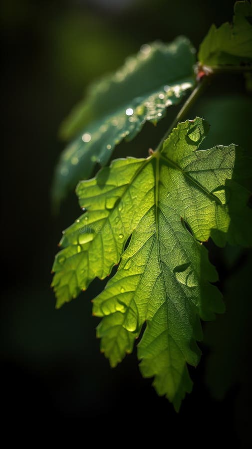 Leaf with Light Diffusion. Generative AI Stock Illustration ...