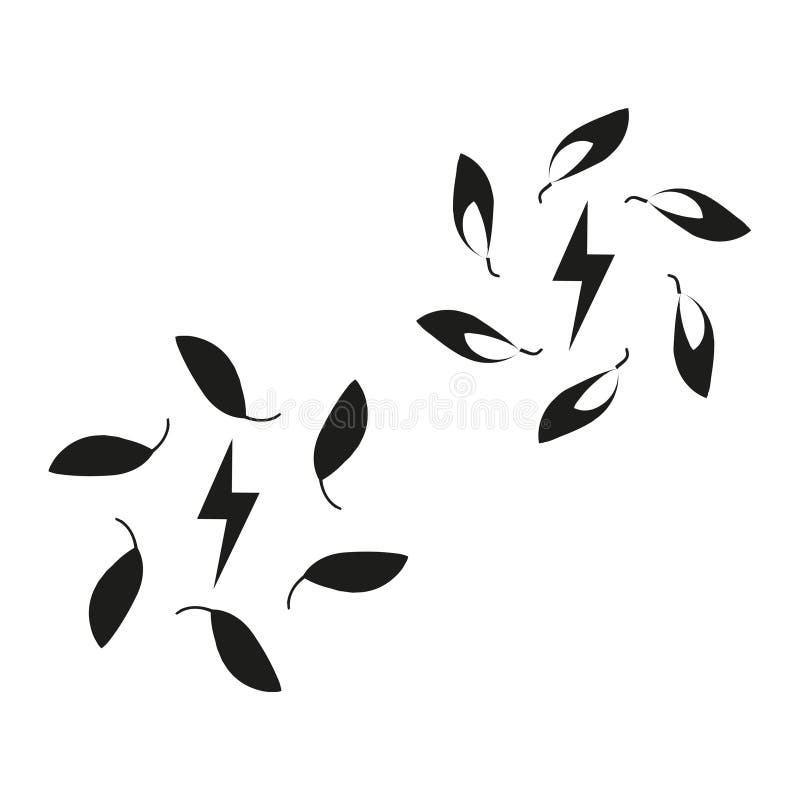 Leaf with Lightning Bolt Icon. Vector Illustration. EPS 10 Stock ...