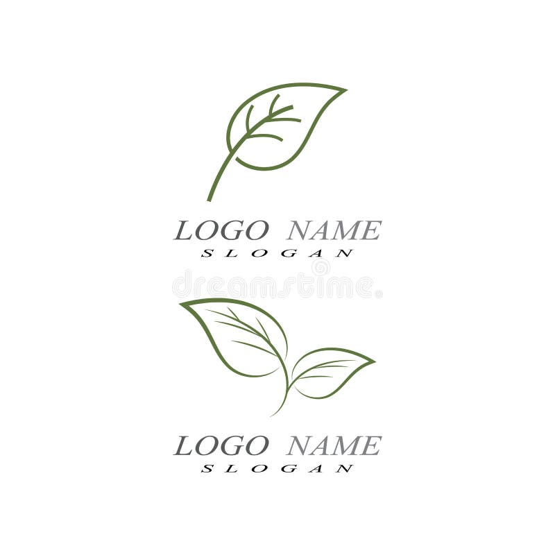 Leaf Line Icons Vector Leaves Logo Design Stock Illustration ...