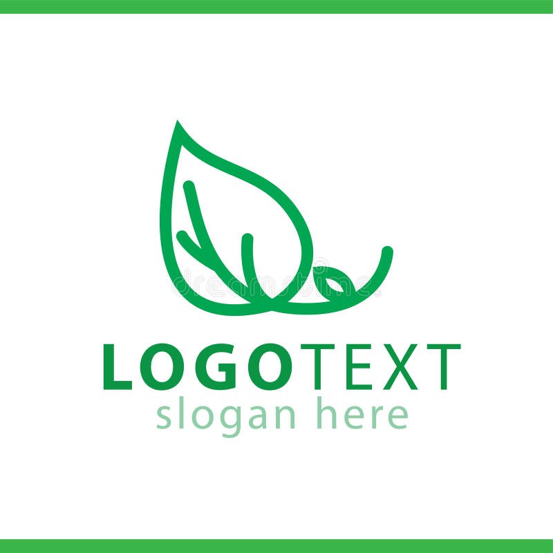 Leaf Line Logo stock vector. Illustration of creative - 159015536