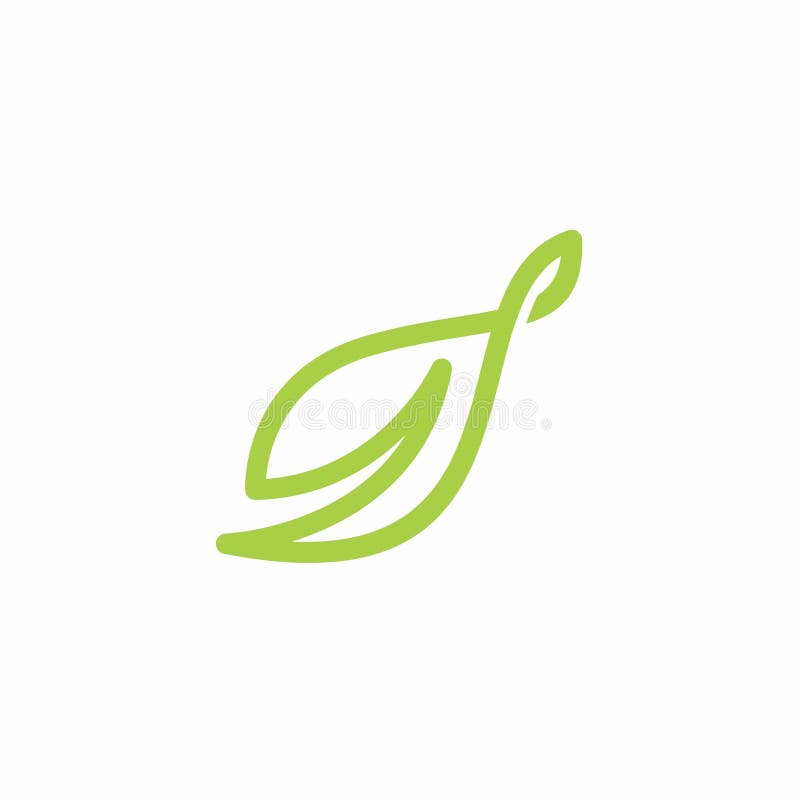 Leaf Line Logo. Leaf Icon Vector Stock Vector - Illustration of ...