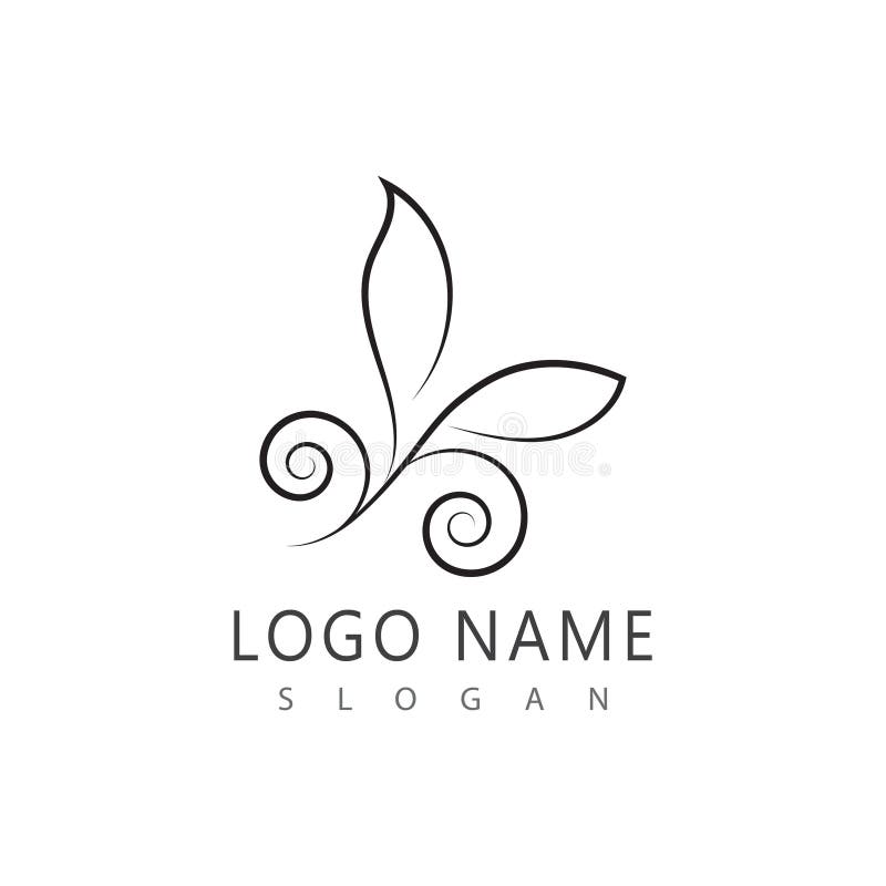 Leaf Line Logo Vector and Symbol Stock Vector - Illustration of outline ...