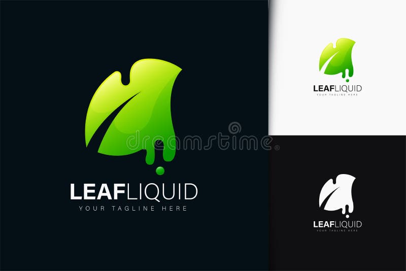 Leaf Liquid Logo Design with Gradient Stock Vector - Illustration of ...