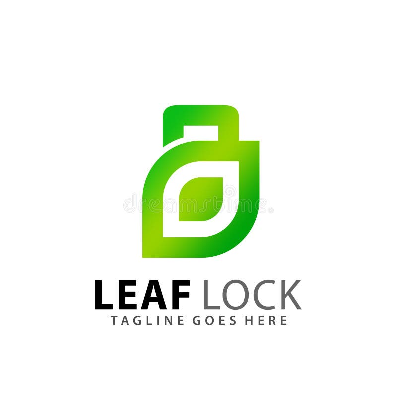 Leaf and Lock Modern Logo Design Vector Images Illustration Stock Stock ...