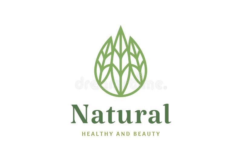 Leaf Logo with Abstract Shape Stock Vector - Illustration of yoga, leaf ...