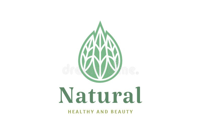 Leaf Logo with Abstract Shape Stock Vector - Illustration of leaf ...