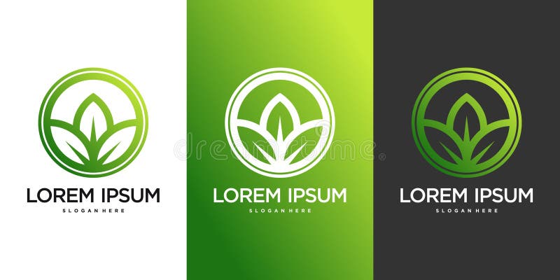 Leaf Logo Design with Unique Circles and Gradients. Premium Vector Stock Illustration ...