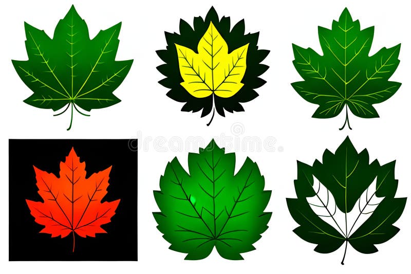 Leaf Logo Sets, Icons Design Set Tree Left, Logo Nature Concept Stock ...