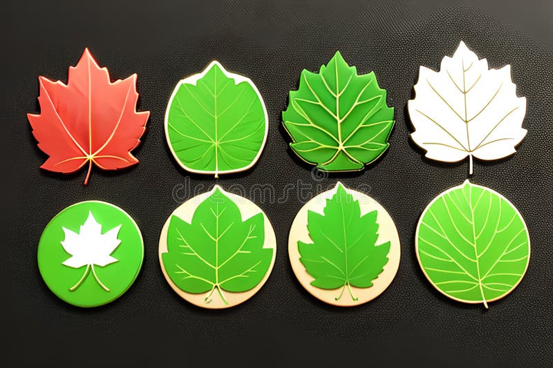Leaf Logo Sets, Icons Design Set Tree Left, Logo Nature Concept Stock ...