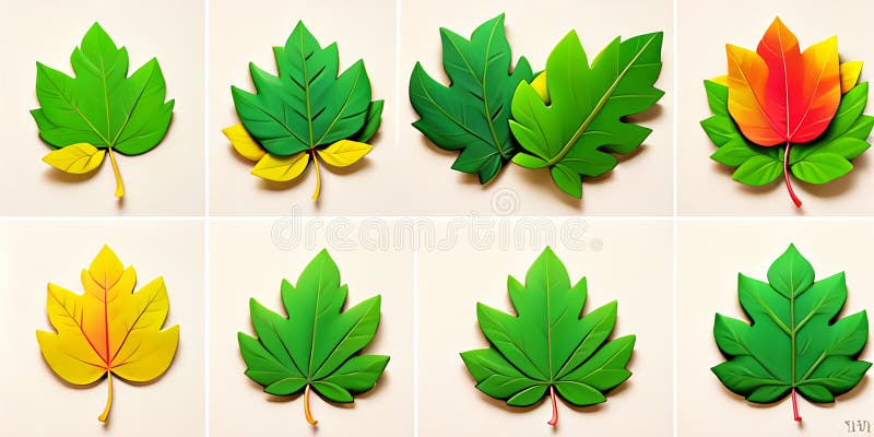 Leaf Logo Sets, Icons Design Set Tree Left, Logo Nature Concept Stock ...