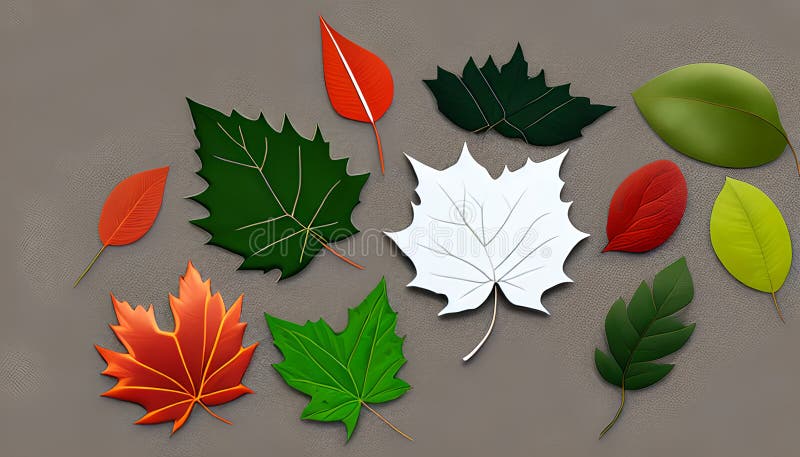 Leaf Logo Sets, Icons Design Set Tree Left, Logo Nature Concept Stock ...