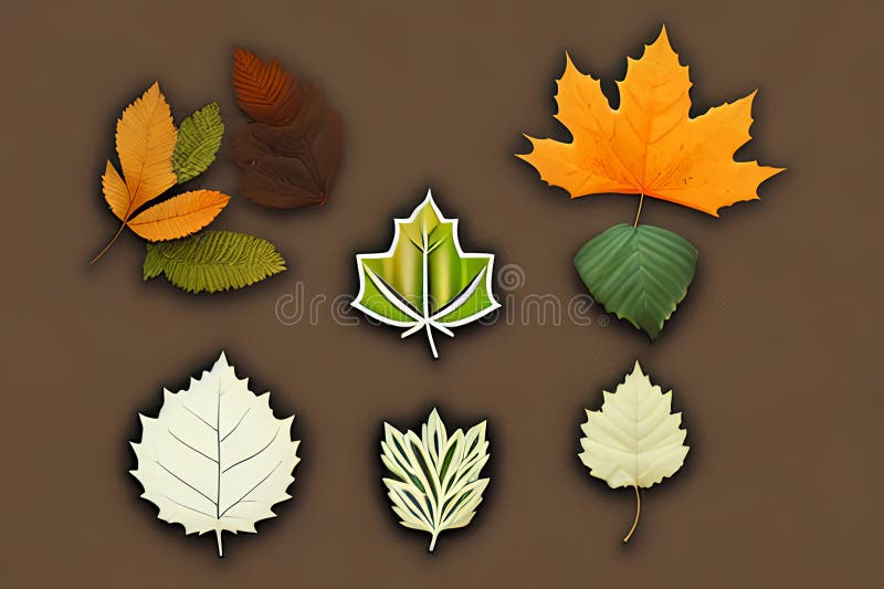 Leaf Logo Sets, Icons Design Set Tree Left, Logo Nature Concept Stock ...