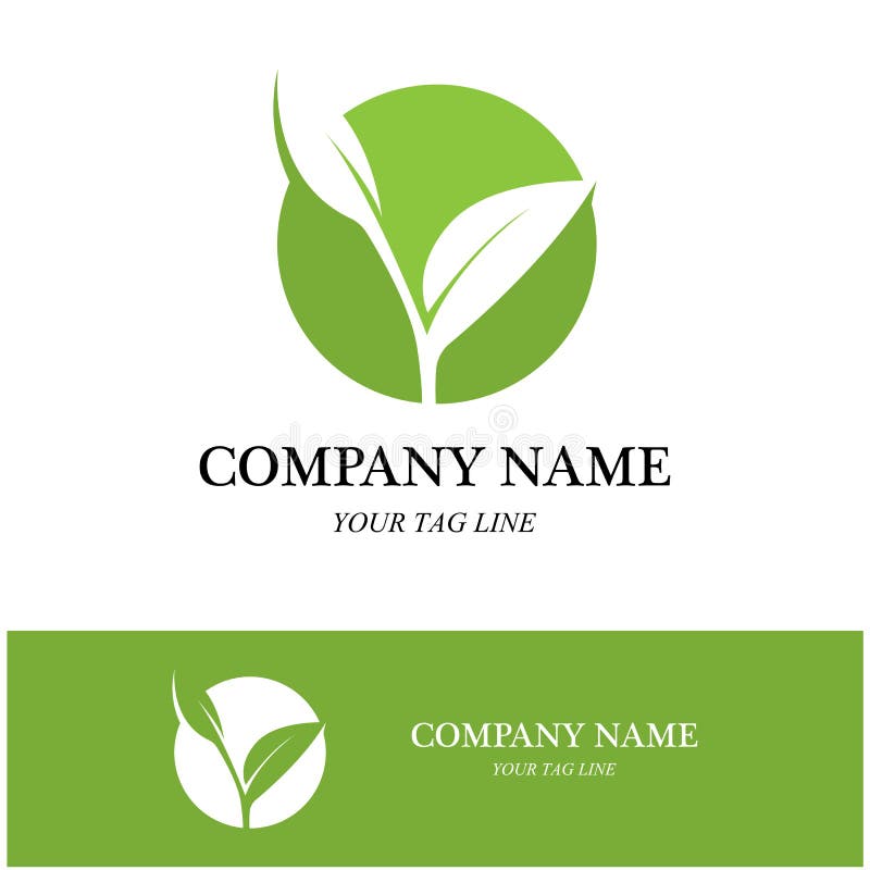 Leaf Logo and Vector Template Line Art Style Stock Illustration ...