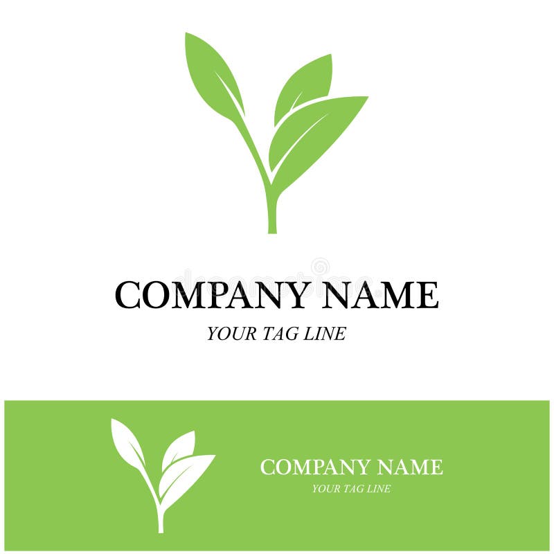 Leaf Logo and Vector Template Line Art Style Stock Illustration ...