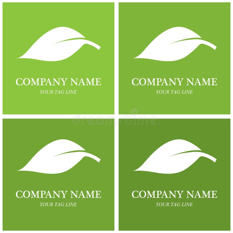 Leaf Logo and Vector Template Line Art Style Stock Illustration ...