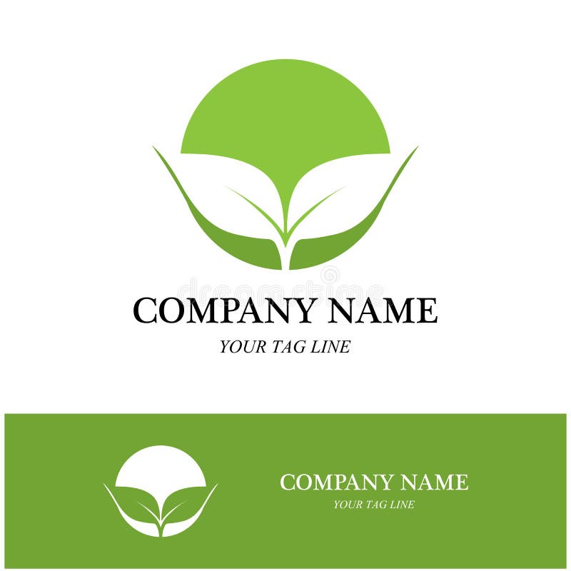 Leaf Logo and Vector Template Line Art Style Stock Illustration ...