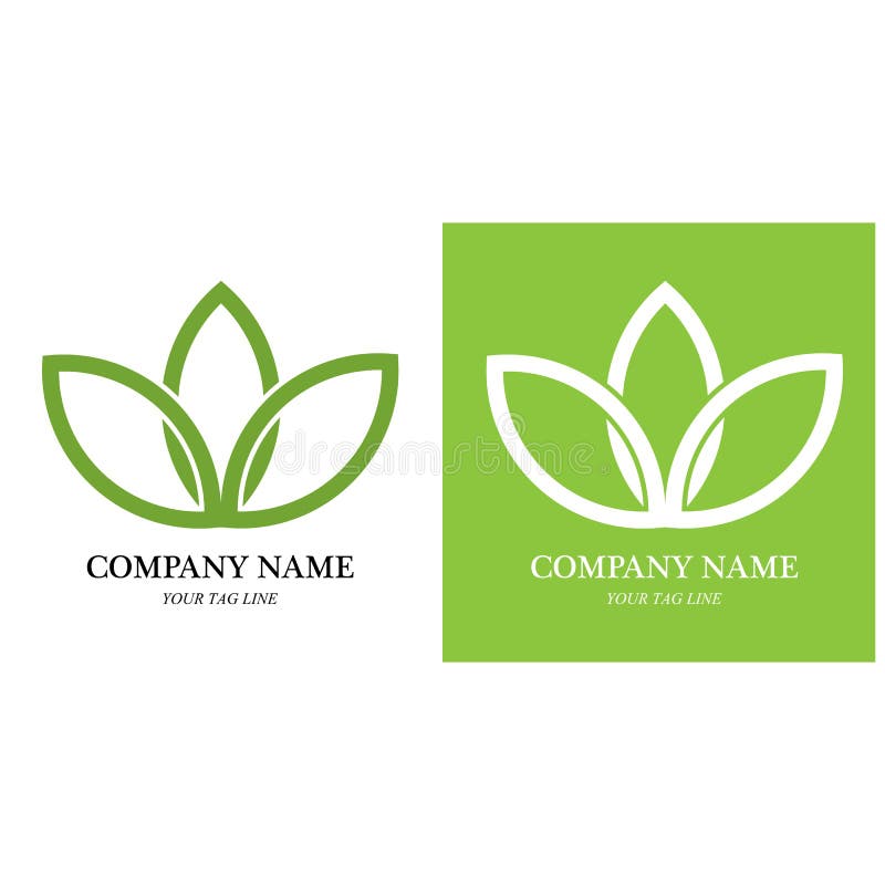 Leaf Logo and Vector Template Line Art Style Stock Illustration ...