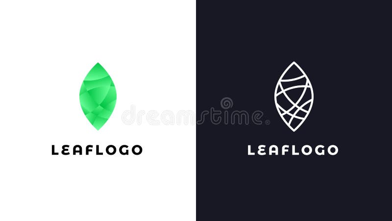Leaf Logotype Template, Positive and Negative Variant, Corporate ...