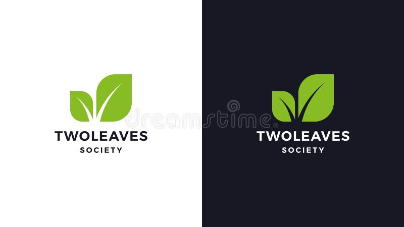 Leaf Logotype Template, Positive and Negative Variant, Corporate ...