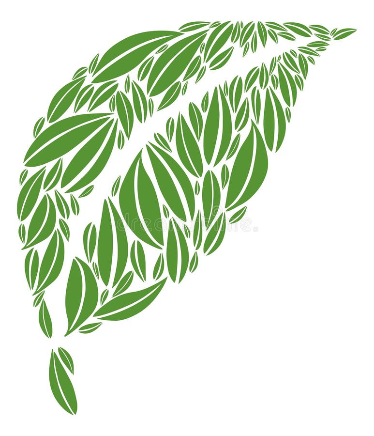 Leaf Made of Multiple Green Leaves Vector Illustration Stock Vector ...