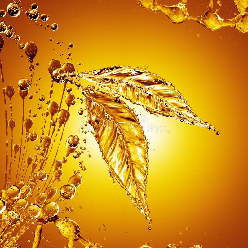 Leaf Made Water Splash Gold Color Stock Illustrations – 33 Leaf Made ...