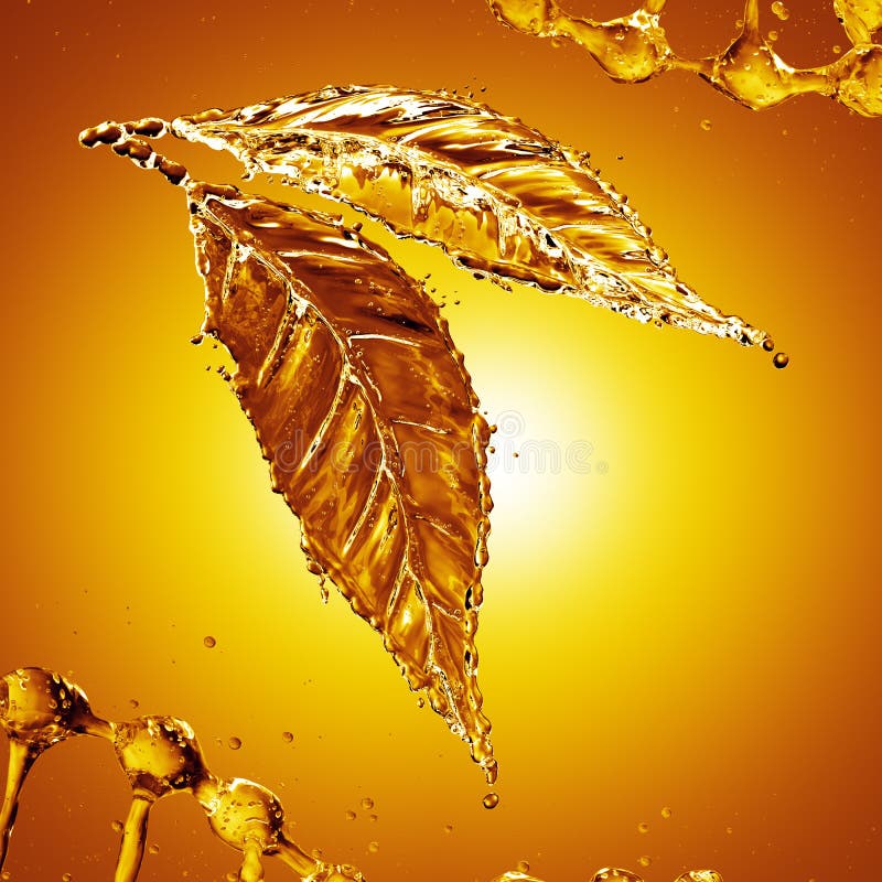 Leaf Made Water Splash Gold Color Stock Illustrations – 33 Leaf Made ...