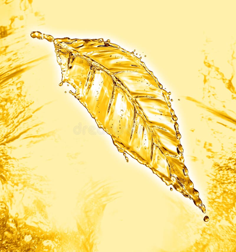 Leaf Made Water Splash Gold Color Stock Illustrations – 35 Leaf Made ...
