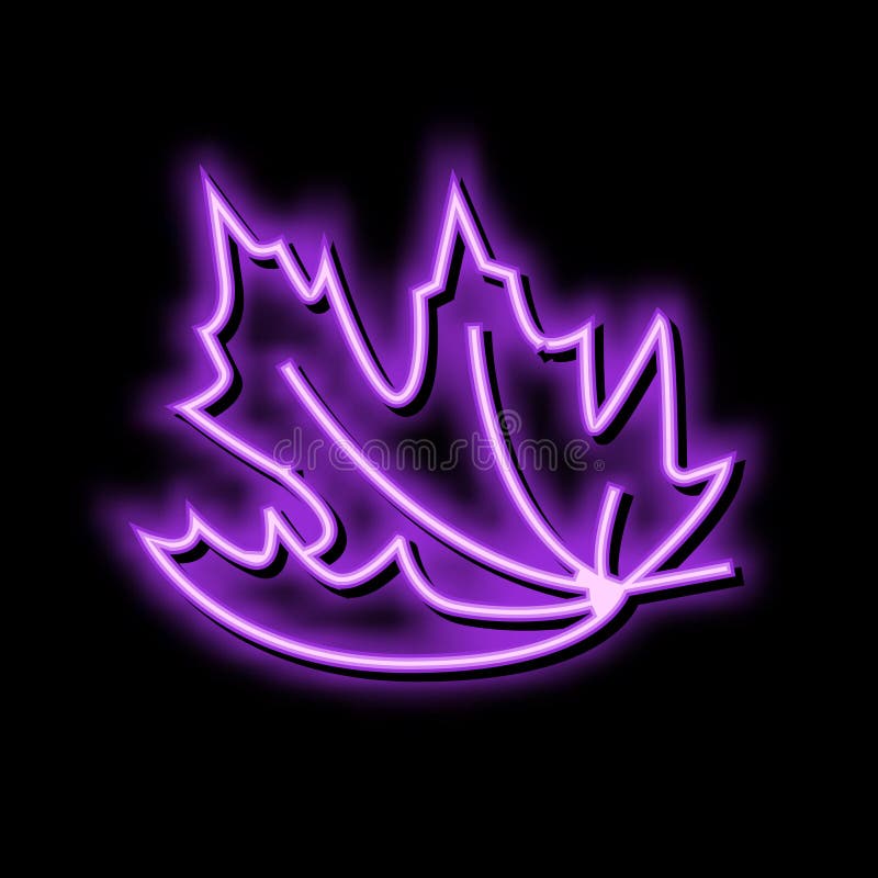 Leaf Maple Autumn Neon Glow Icon Illustration Stock Vector ...