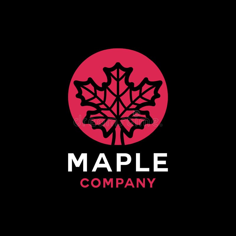 Leaf Maple Logo Vector Design Illustration Emblem Stock Illustration ...