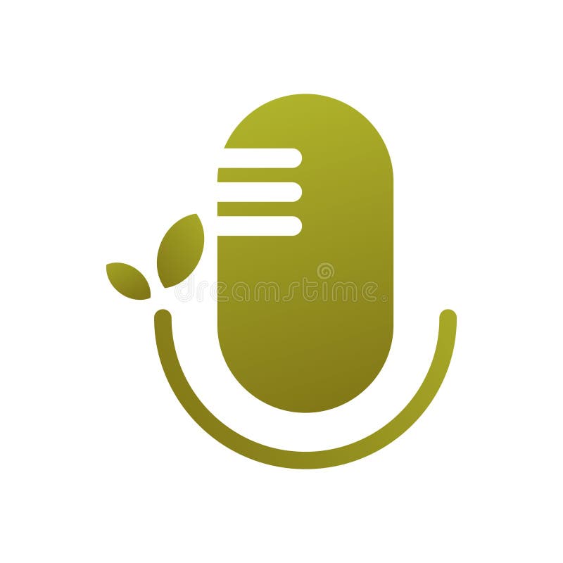 Leaf Microphone Vector Design Template Illustration.icon Logo Design ...