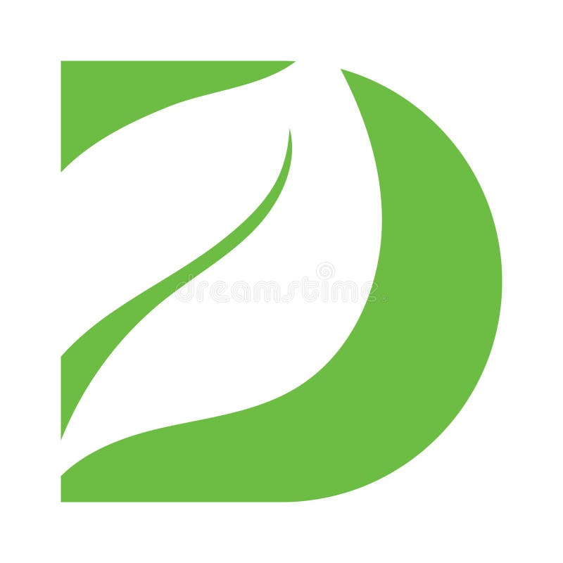 D Leaf Initial Letter Logo Design. Monogram Letter D Design Element ...