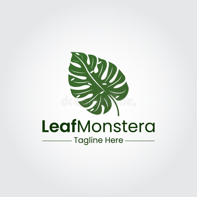 Leaf Monstera Logo Design Template. Monstera Deliciosa Leaf Logo Design ...