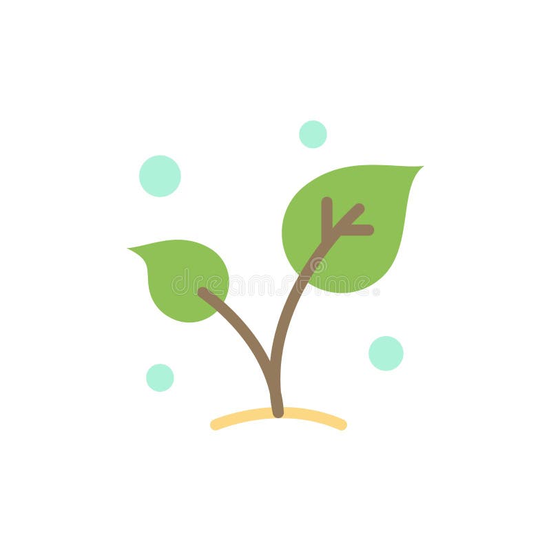 Leaf, Nature, Spring, Sprout, Tree Flat Color Icon. Vector Icon Banner ...