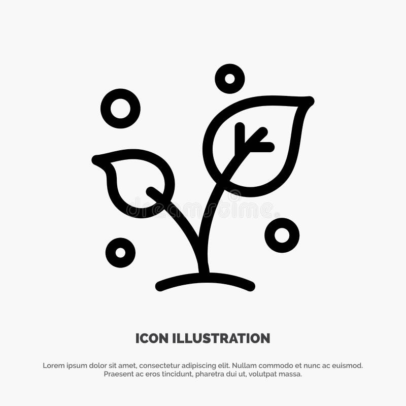 Leaf, Nature, Spring, Sprout, Tree Line Icon Vector Stock Vector ...