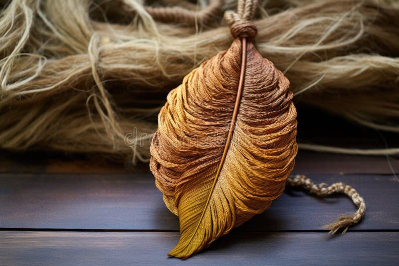 Leaf Ornament Made from Autumn Leaves and Jute String Stock Image ...