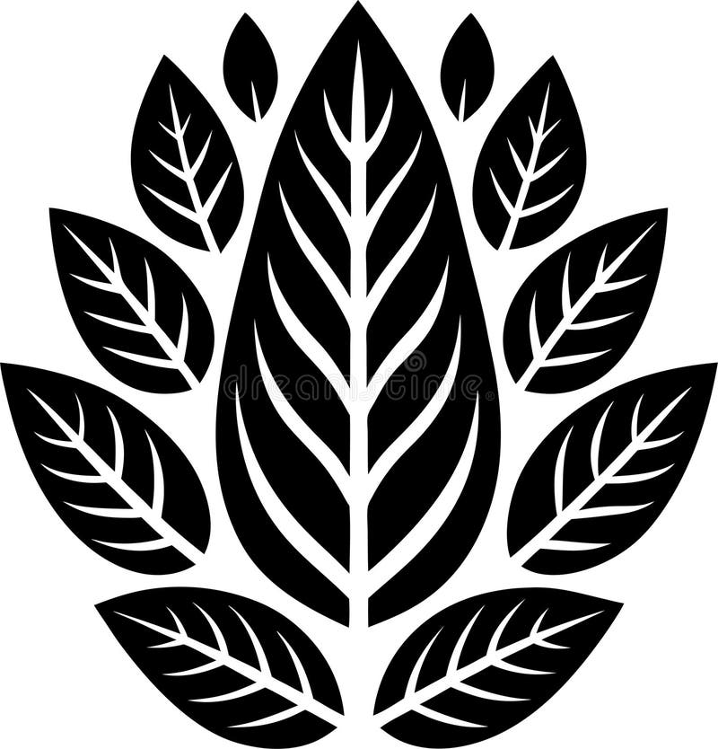 Leaf Outline Surrounded by Intricate Leaf Stock Illustration ...