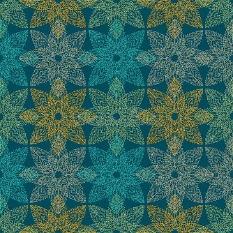 Seamless Vector Geometric Leaf Pattern Stock Vector - Illustration of ...