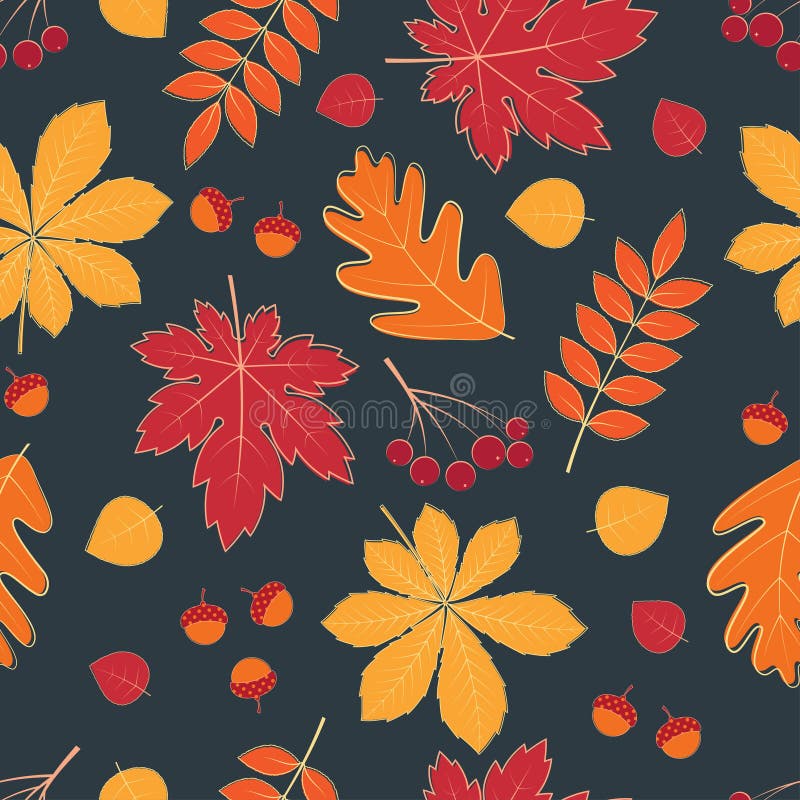 Leaf Pattern Color Warm Autumn Stock Vector - Illustration of fall ...
