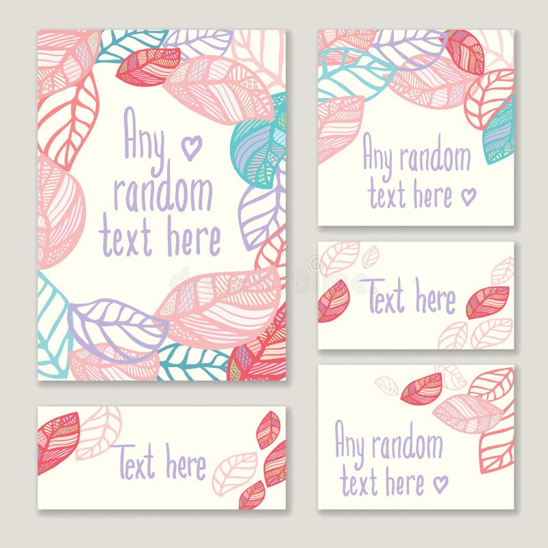 Leaf Pattern Design Card Template Stock Vector - Illustration of modern ...