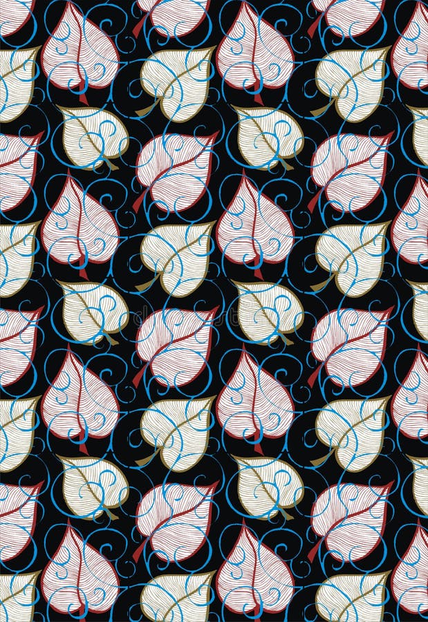 LEAF PATTERN DESIGN ALLOVER BACKGROUND ART for FABRIC Stock ...