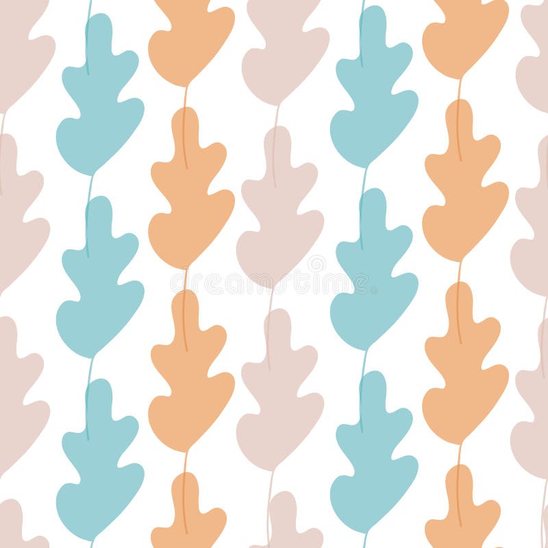 Leaf Pattern in Modern Fall Colors, Seamless Vector Pattern Stock ...