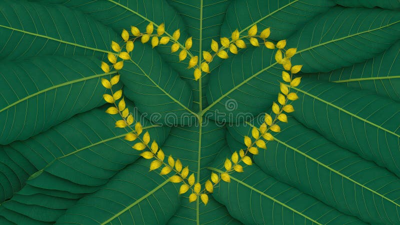 Leaf Pattern Nature Frame Layout Heart Shaped Green Leaves Stock ...