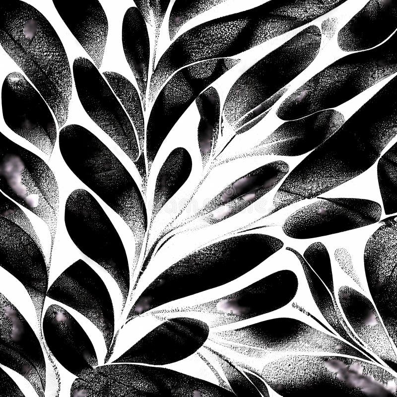 Black Abstract Background with Leaf Pattern Texture Stock Illustration ...