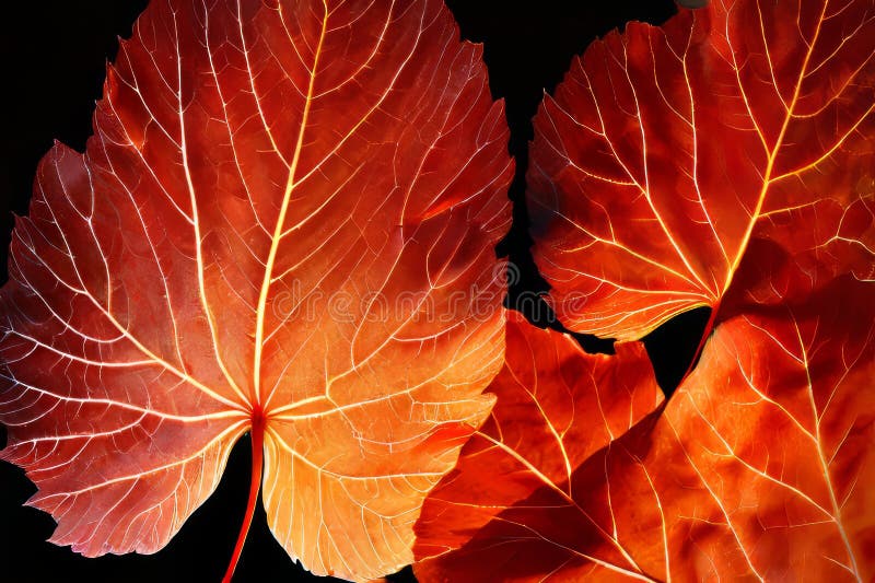 Leaf Patterns Create a Photogram of Autumn Leaves Showcasing the Stock ...