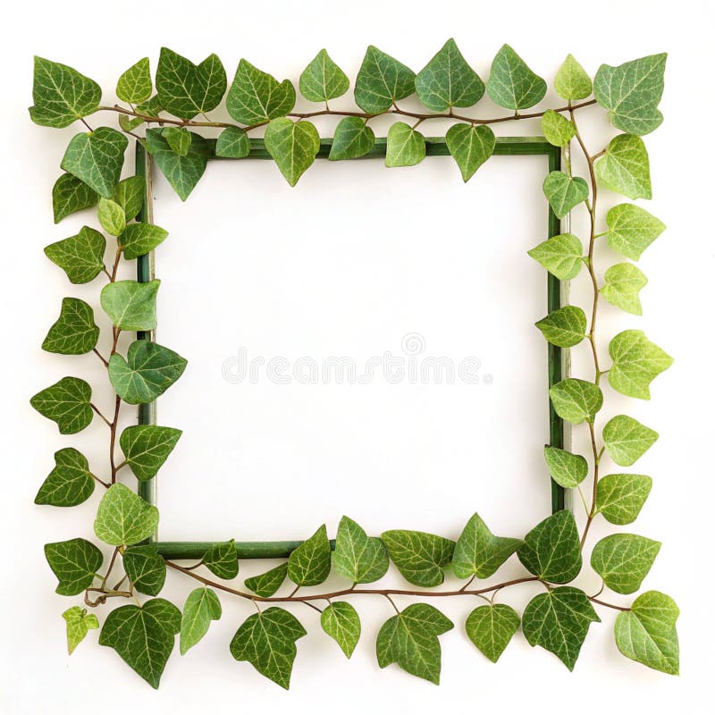 Leaf Picture Frame Isolated on White Background Stock Illustration ...