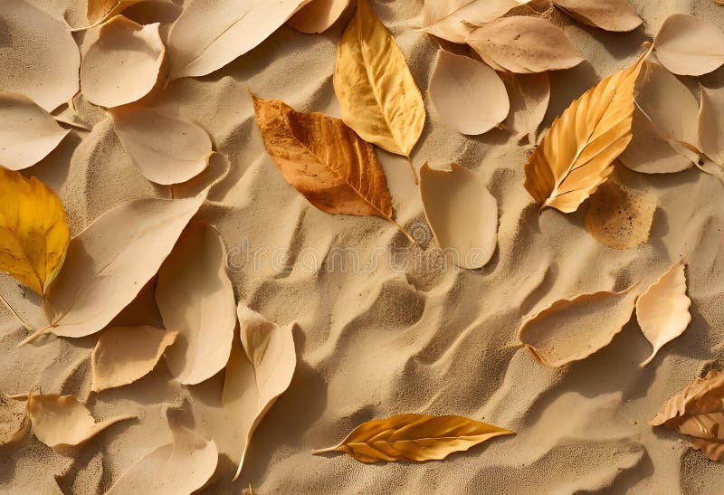 Leaf Placed on Sandy Surface.AI Generated Stock Illustration ...