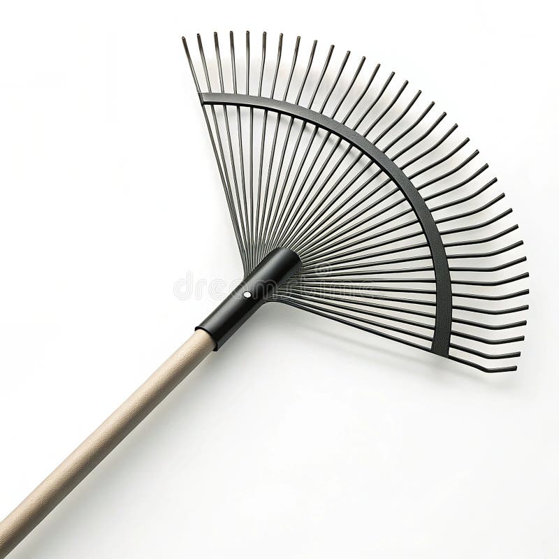 Leaf Rake with Extra Wide Head Stock Illustration - Illustration of ...