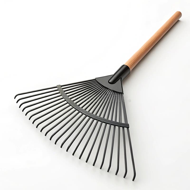 Leaf Rake with Extra Wide Head Stock Illustration - Illustration of ...