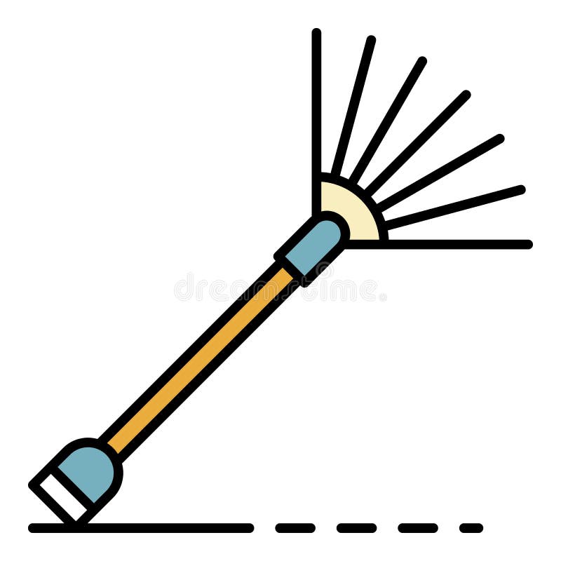 Leaf Rake Icon Color Outline Vector Stock Vector - Illustration of fall ...