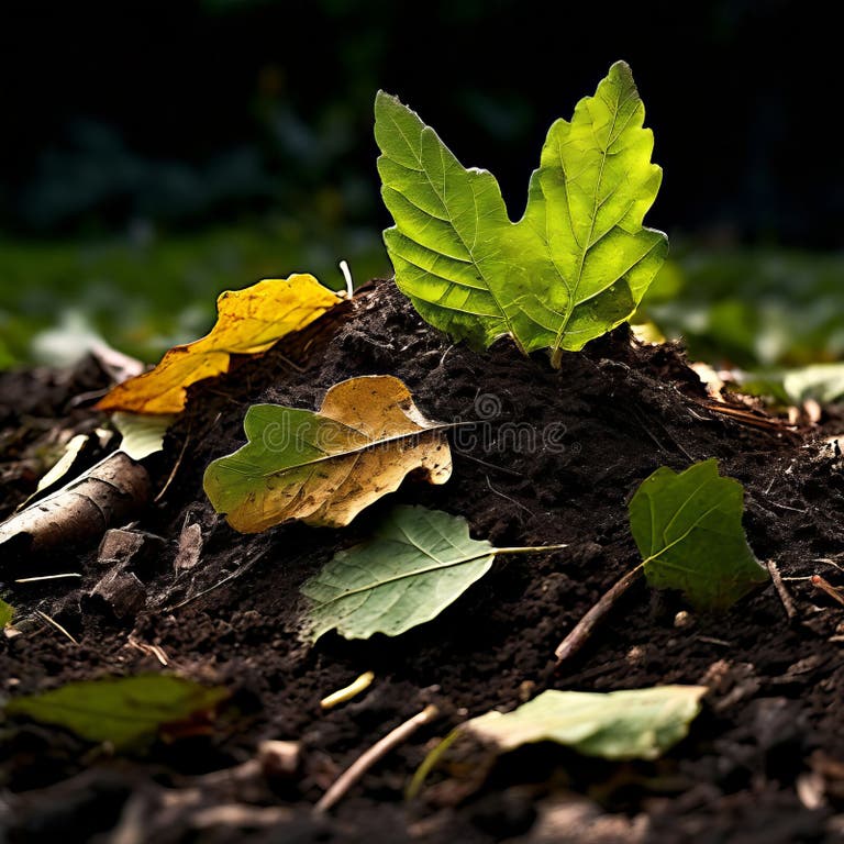 Leaf Composting the Process of Decomposing Ash Tree Le Stock Image ...